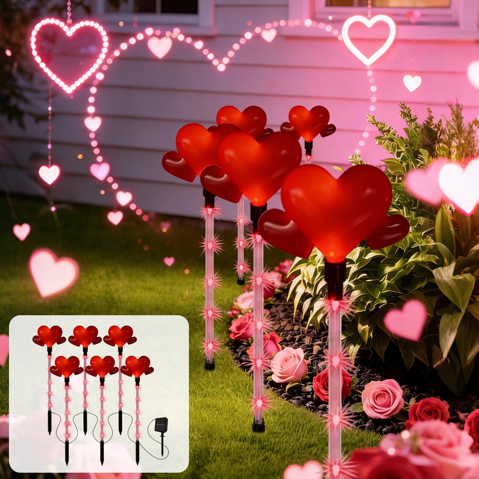 LED Valentines's Day Solar Lights Valentines's Day Classic Shape ...
