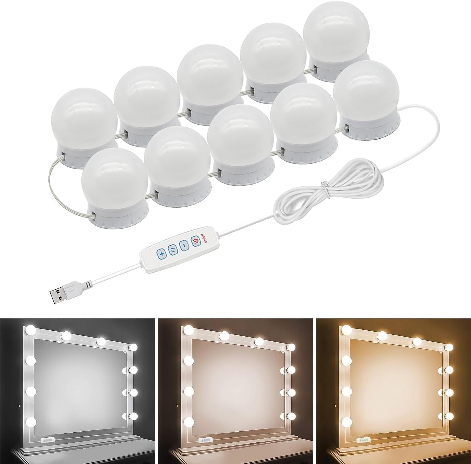 LED Vanity Lights for Mirror, Hollywood Style Vanity Lights with 10 ...