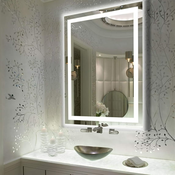 LED Vanity Mirror with Light, 24 x 32 Inch Smart Dimmable Dressing ...