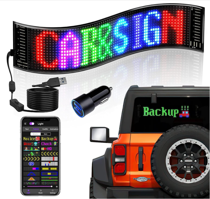 LED Vehicle Signage, Programmable LED Matrix Panel Flexible Screen ...