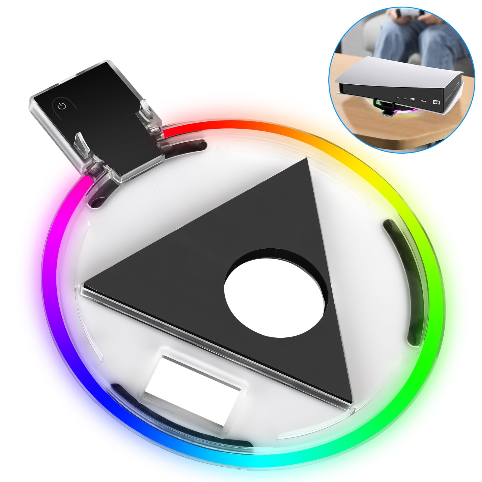 LED Vertical Stand Fit for PS5 Console, EEEkit RGB Luminous Base for ...