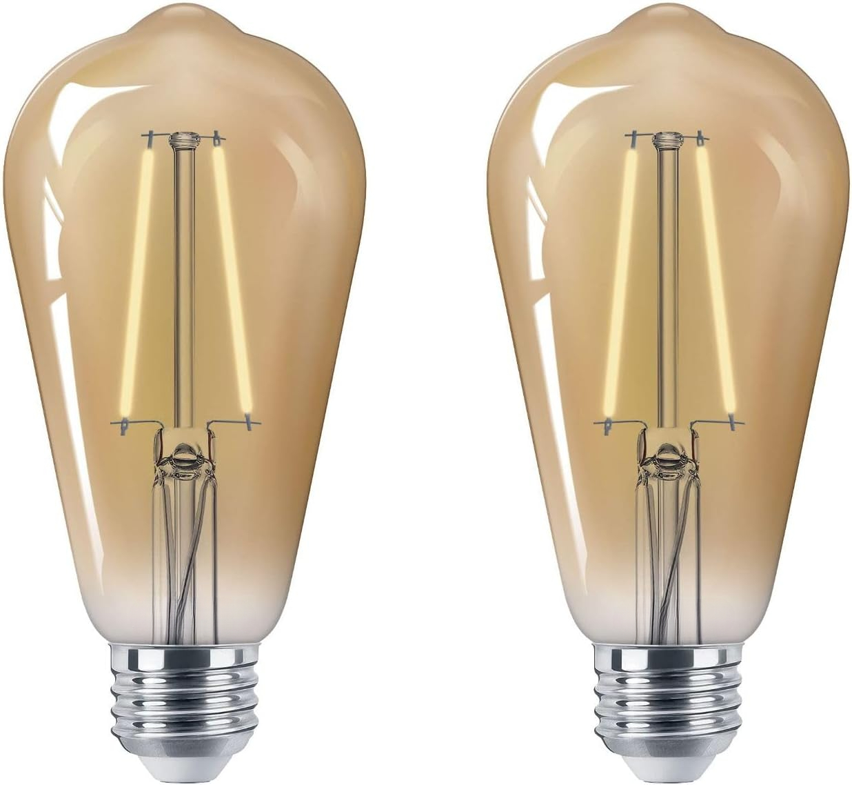 LED Vintage Flicker-Free Amber Straight ST19 Dimmable, Eyecomfort Technology, 700 Lumen, Amber ...