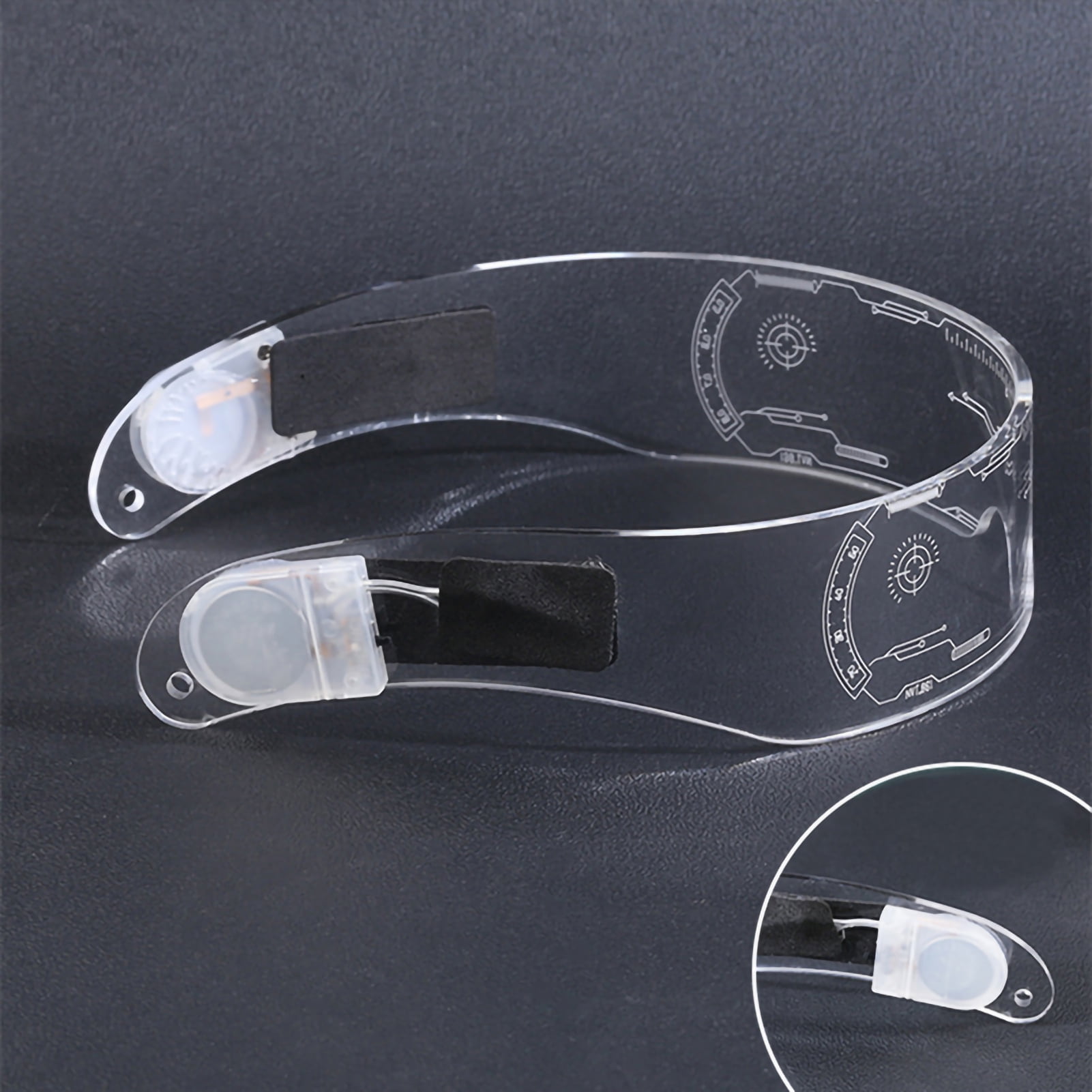 LED Visor Glasses Futuristic Light Up Cyberpunk Goggles Seven Colors ...