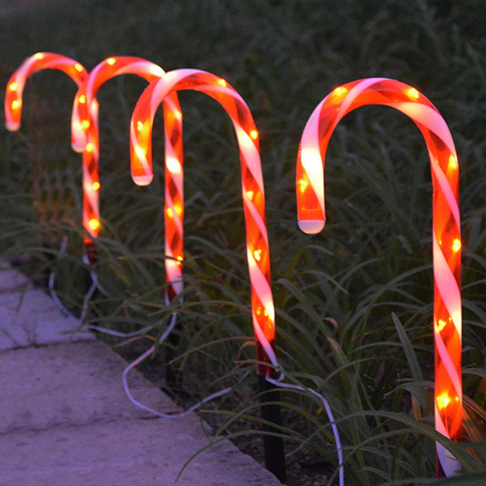LED Walking Stick Lamps Ground Spike Lamp Christmas Decoration for Yard ...