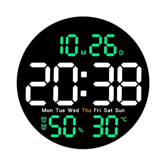 LED Wall Clock with Remote Control Auto Dimming 10 Level Brightness ...