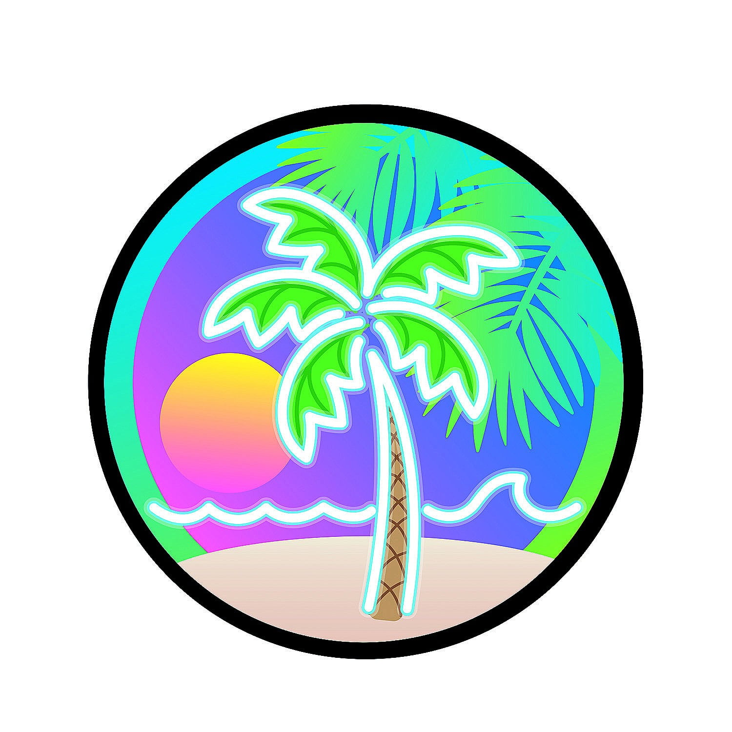 LED Wall Decor, Edgelite, Large Round, Palm Tree - Walmart.com