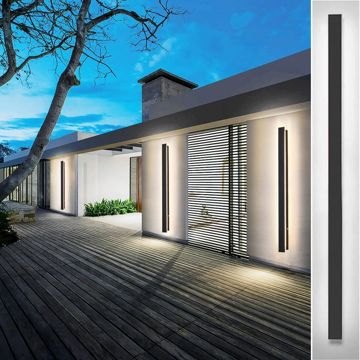 LED Wall Lamp Outdoor Modern Waterproof IP67 Porch Garden Long Wall ...