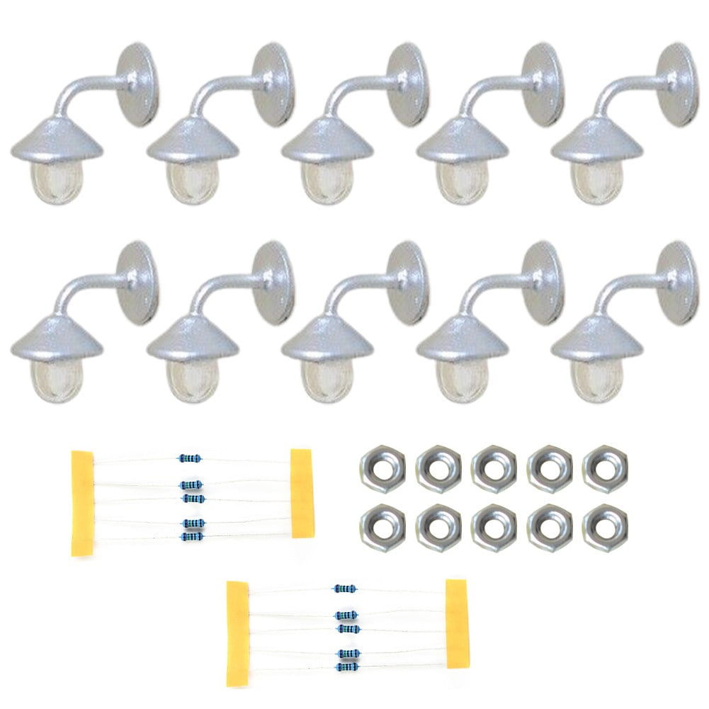 LED Wall Lamps 1-Flame Street Lamps for HO Scale Building Set - 10 Pack ...