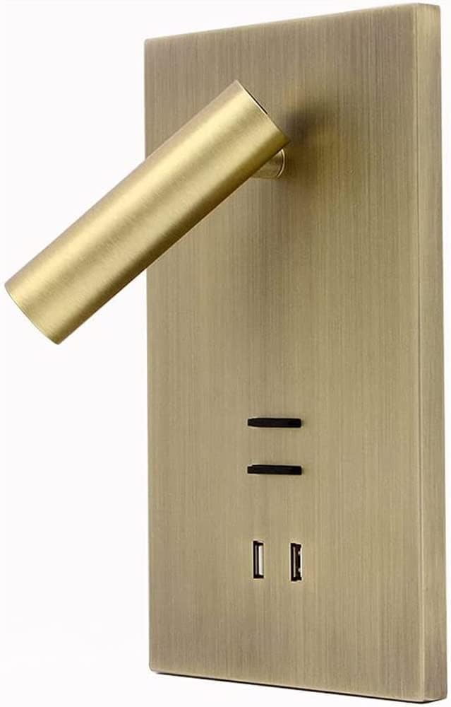 LED Wall Light with Dual Switch USB Ports, Wall Lamp Night Light Hotel ...