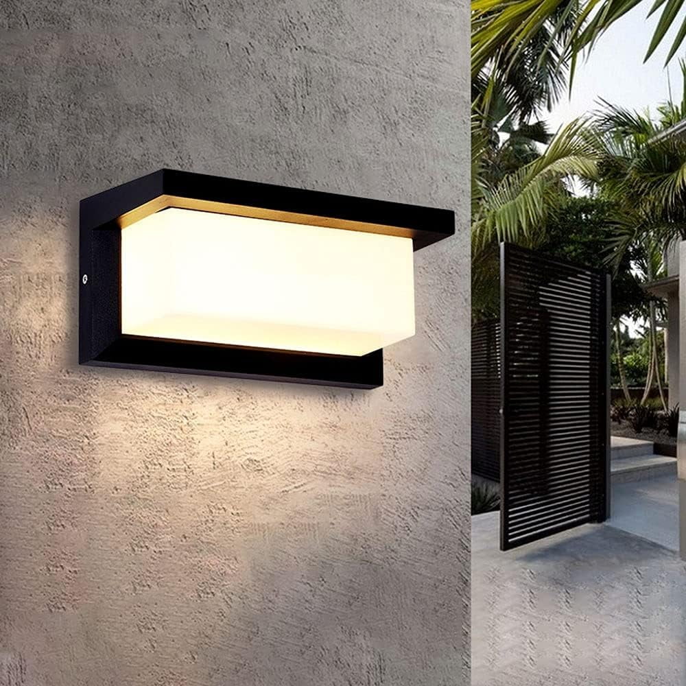 LED Wall Light Outside Wall Sconce, IP65 Waterproof Square Outside ...
