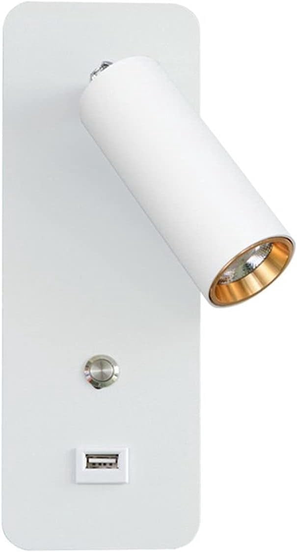 LED Wall Lights with Switch and USB Interface Fashion 7W White Black ...