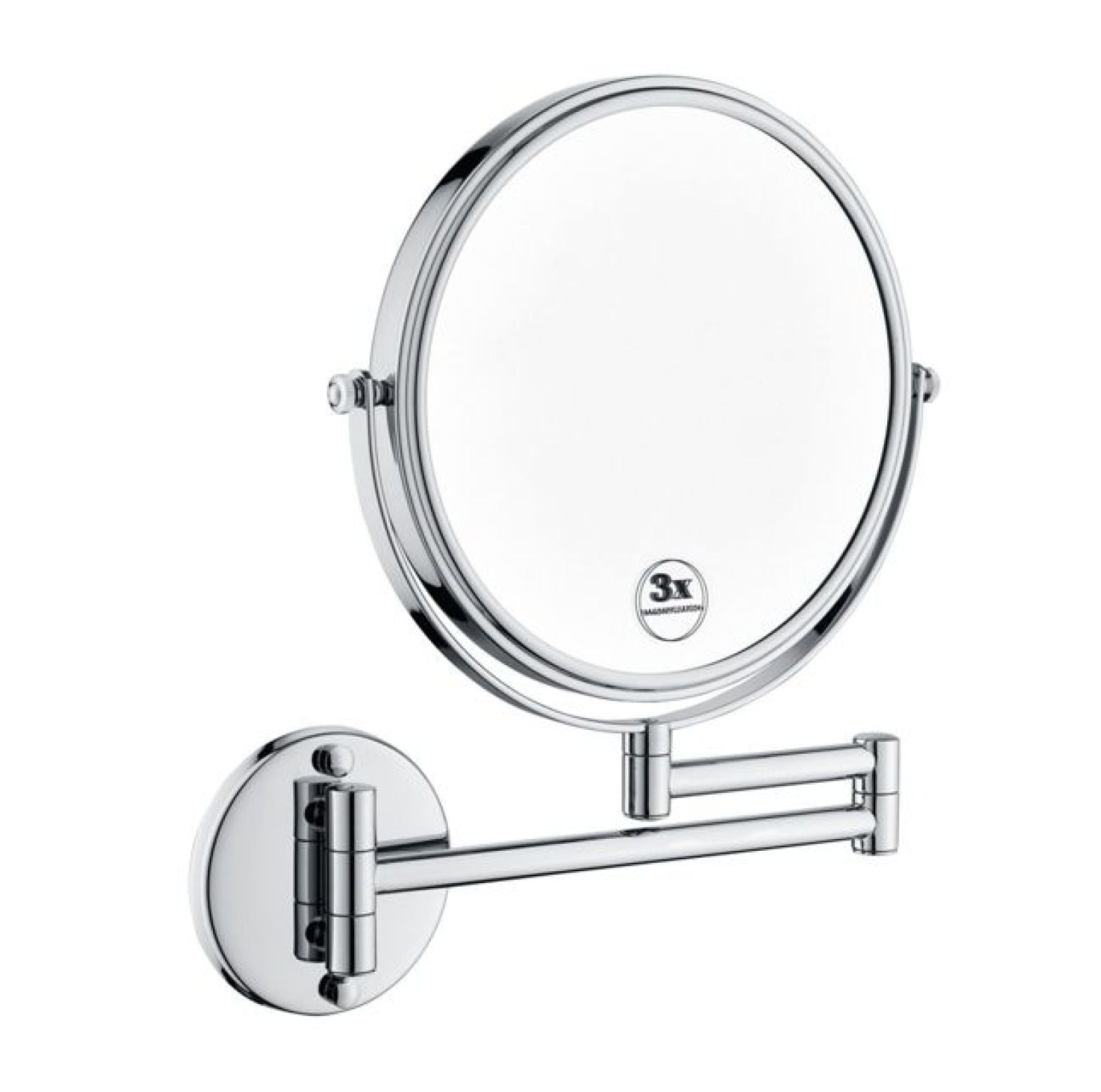 LED Wall Mount Makeup Mirror - Two-Sided 3X Magnifying Vanity Mirror ...
