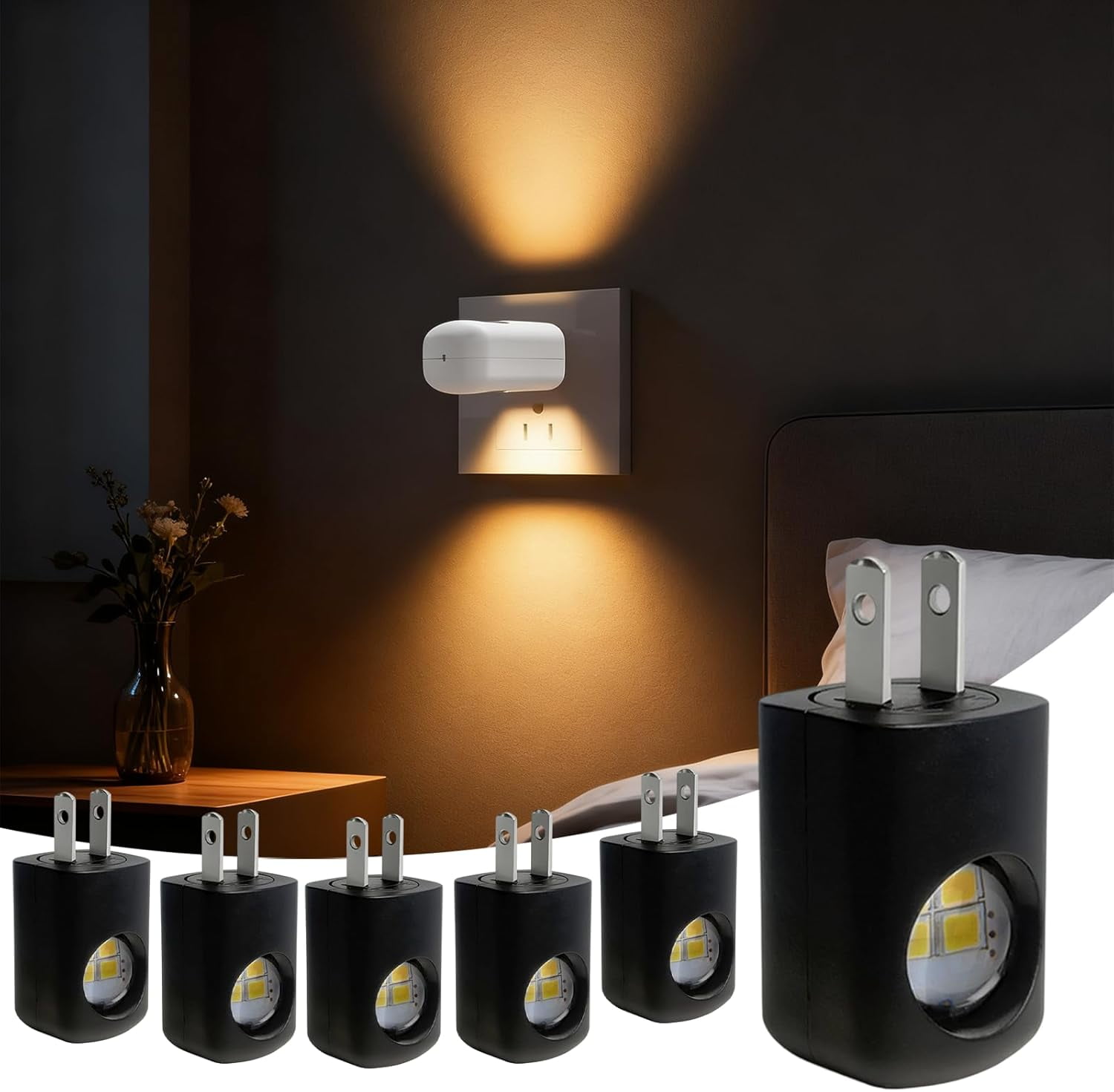 LED Wall Socket Night Light, 2/4/6 Pack Mini LED Night Light Plug in ...