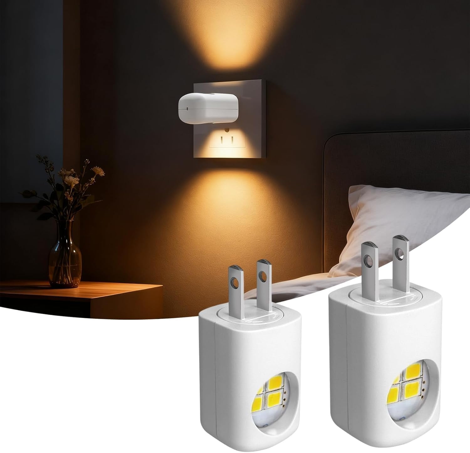 LED Wall Socket Night Light, Mini LED Night Light Plug in Wall ...