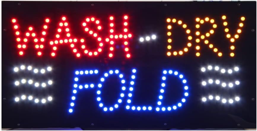 LED Wash Dry Fold Sign for Business, Super Bright LED Open Sign for ...
