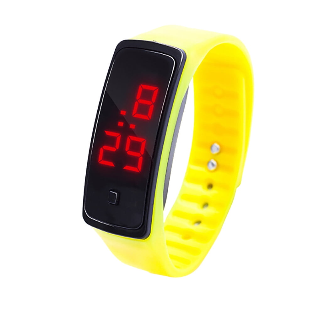 LED Watch Digital Bracelet Sports Display Children's Watch Gel Students ...