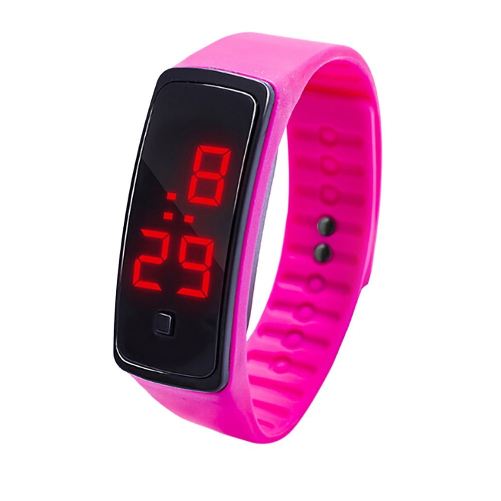 LED Watch Digital Bracelet Sports Display Children's Watch Gel Students ...