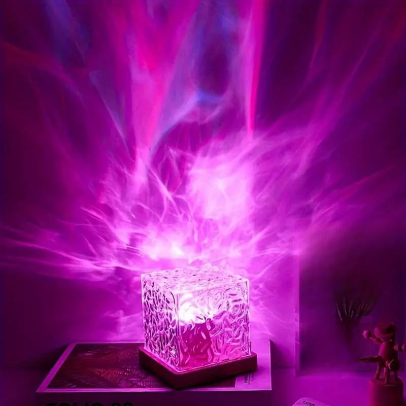 LED Water Ripple Aurora Projector Night Light, Crystal Design Night ...