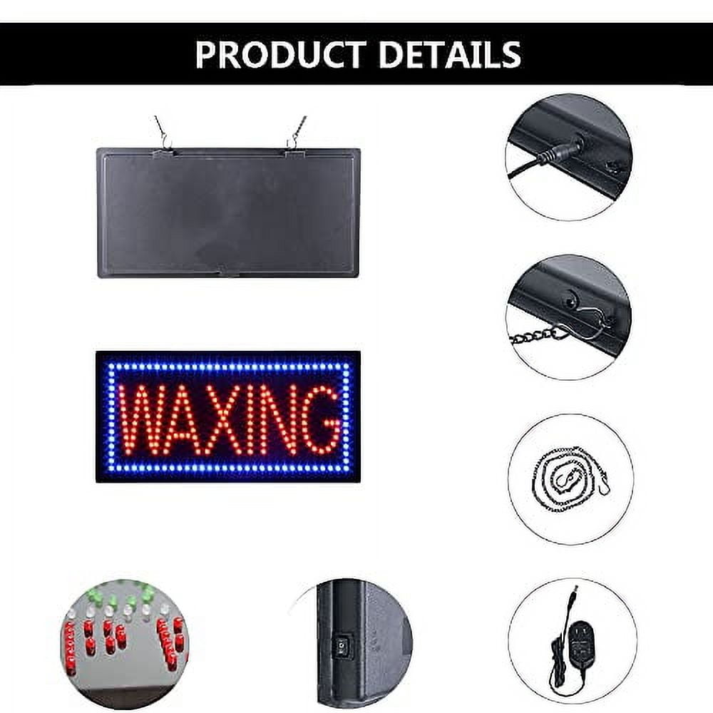 LED Waxing Sign, Super Bright LED Open Sign for Beauty Salon Electric ...