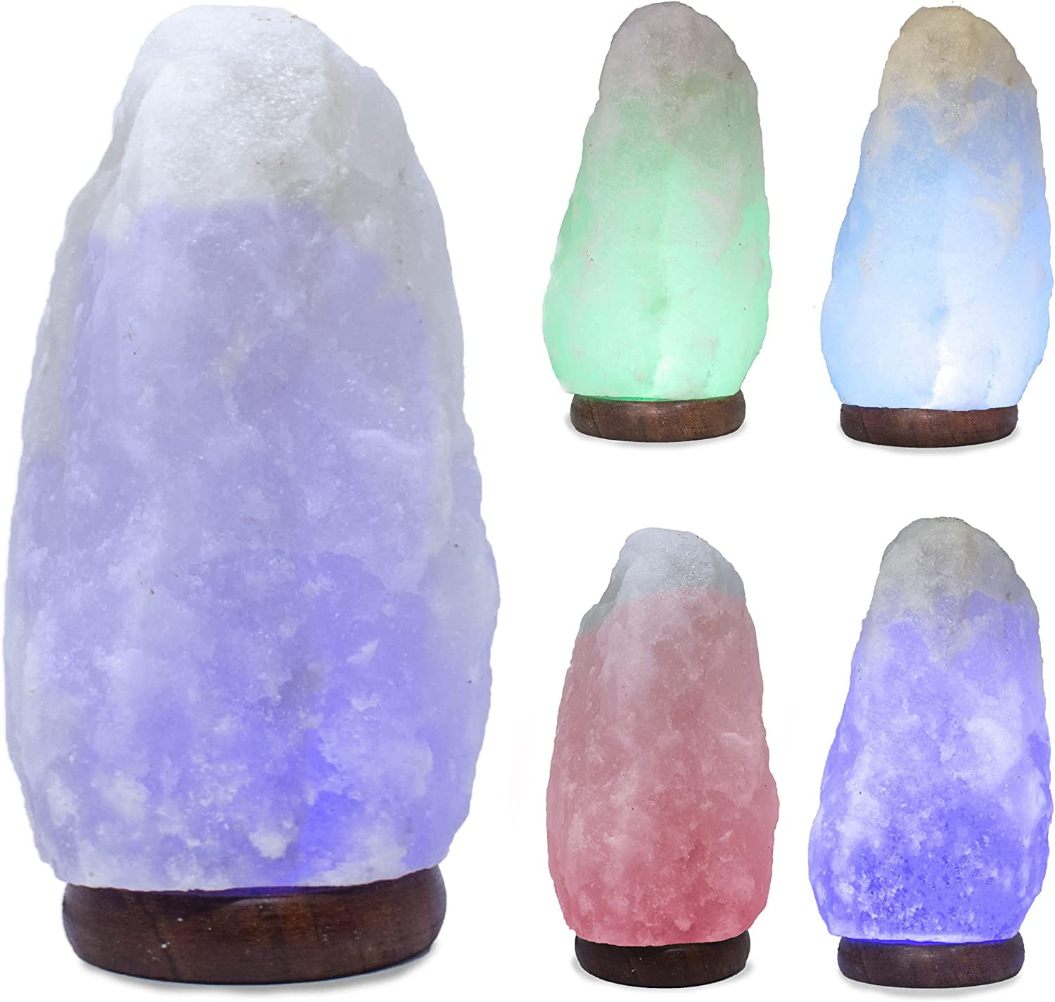 LED White-Color Changing Pure Himalayan Salt Lamp 7 Inches Tall with ...