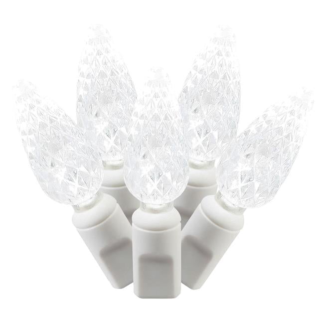 LED White Wire End Connecting 25 ft. Long Light Set with Pure White ...