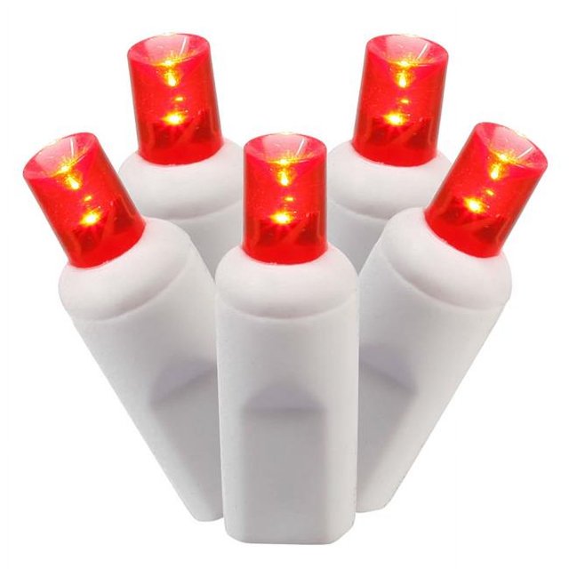 LED White Wire End Connecting 6 in. Spacing 25 ft. Long Light Set with ...