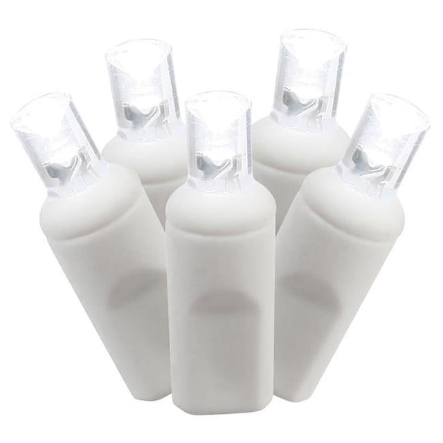 LED White Wire End Connecting 6 in. Spacing 50 ft. Long Light Set with ...