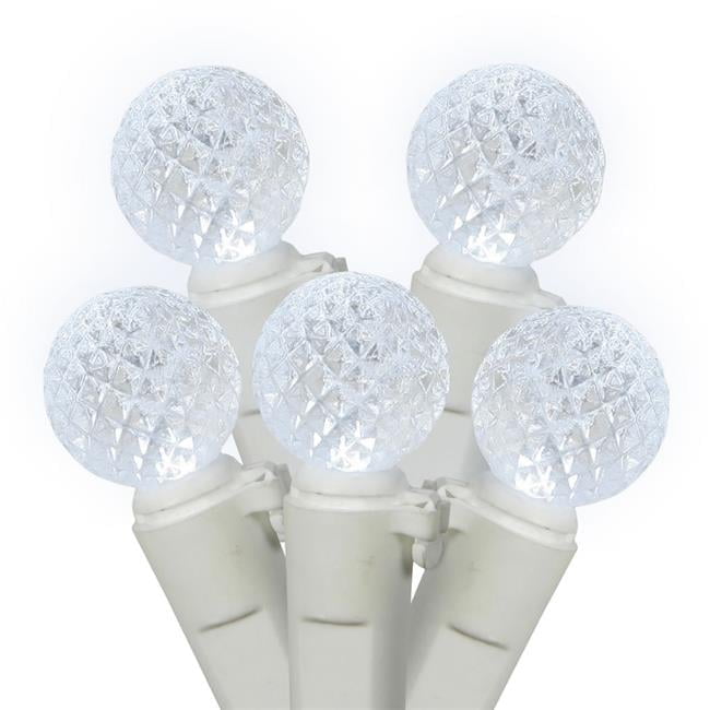 LED White Wire G12 End Connecting 25 ft. Long Light Set with Cool White ...