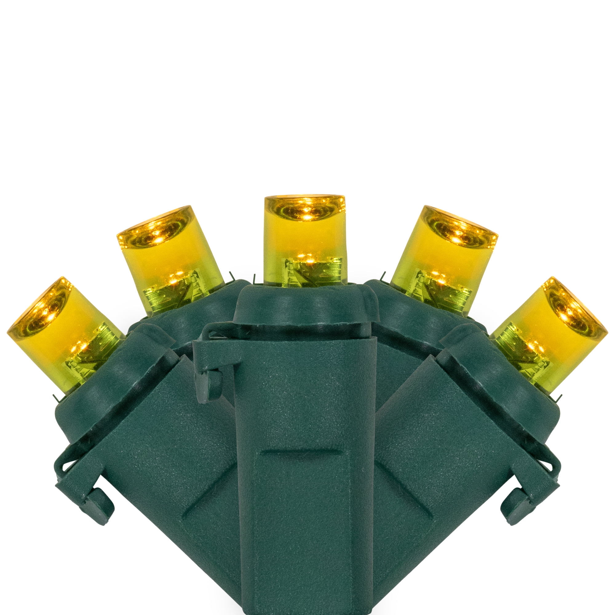 LED Wide Angle Christmas Lights - 33' Green Wire - Yellow - 100 ct ...