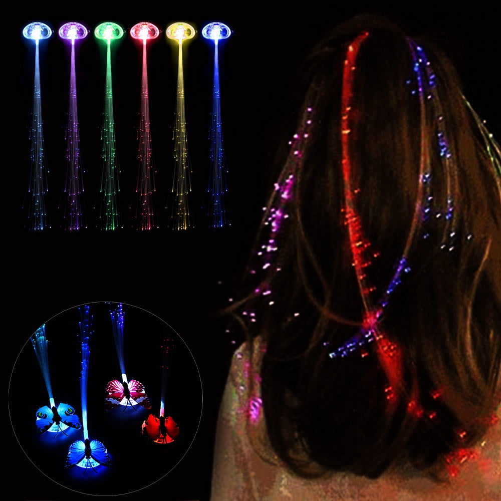 LED Wigs Glowing Flash Ligth Hair Braid Clip Hairpin Christmas Birthday ...