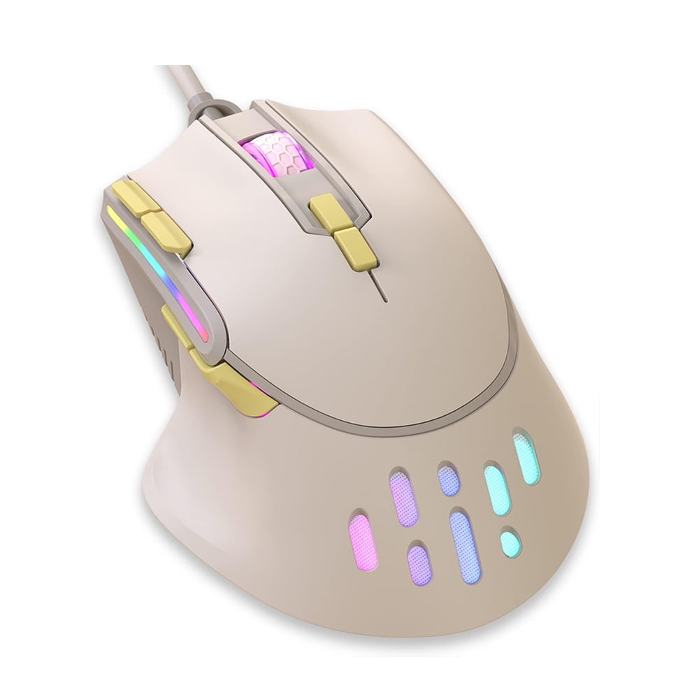 LED Wired Gaming Mouse, Colorful RGB Backlight, High Precision 12800 ...