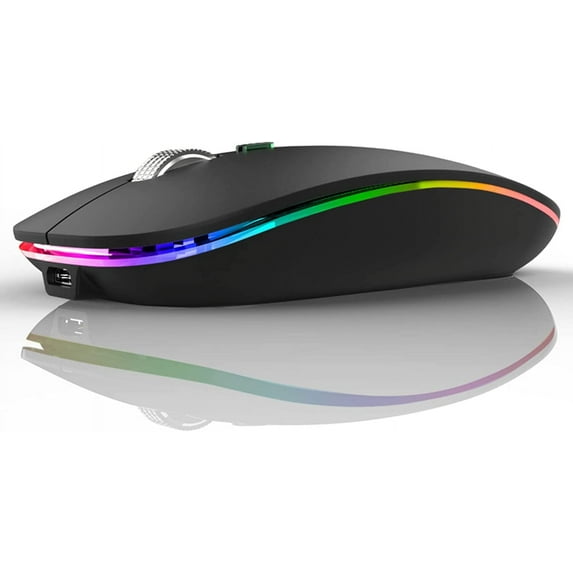 LED Wireless Mouse, G12 Slim Rechargeable Silent Mouse, 2.4G Portable ...
