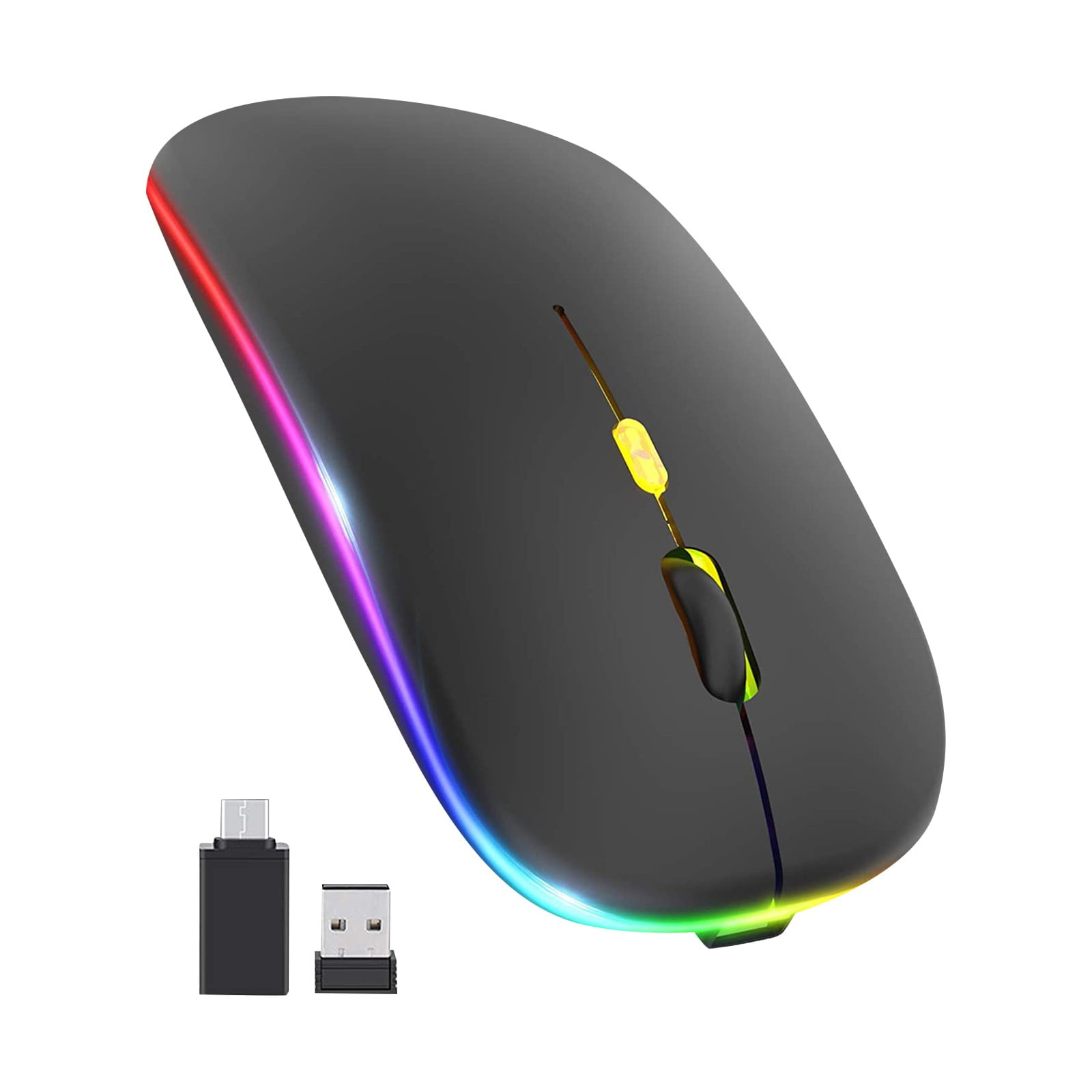 LED Wireless Mouse Rechargeable Ultra Thin Silent Mouse 2.4G Portable ...