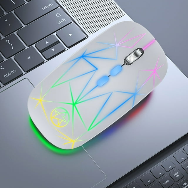 LED Wireless Mouse Rechargeable Ultra Thin Silent Mouse 2.4G Portable ...