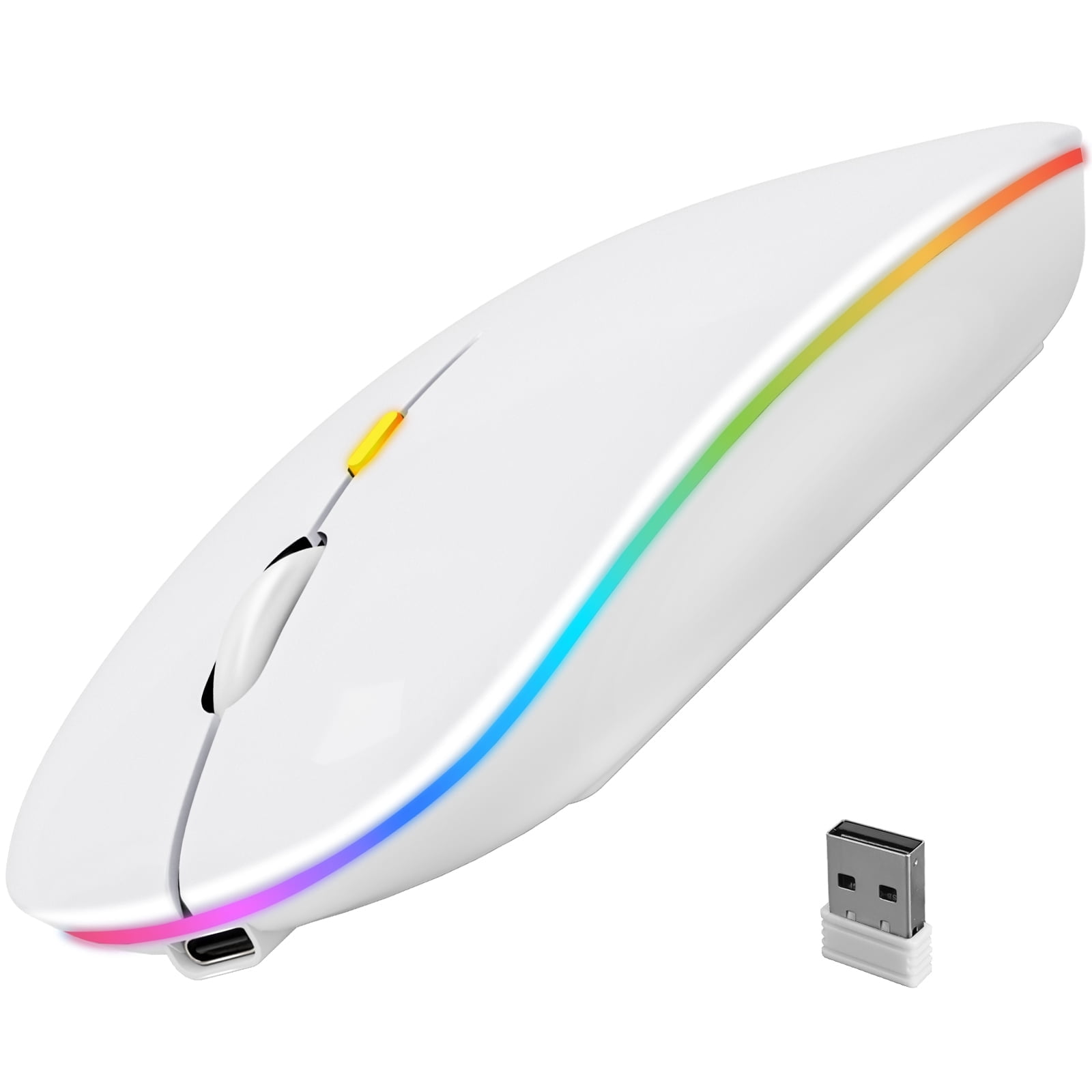 SANPTENT LED Wireless Mouse, Slim Rechargeable Silent Mouse, 2.4G ...