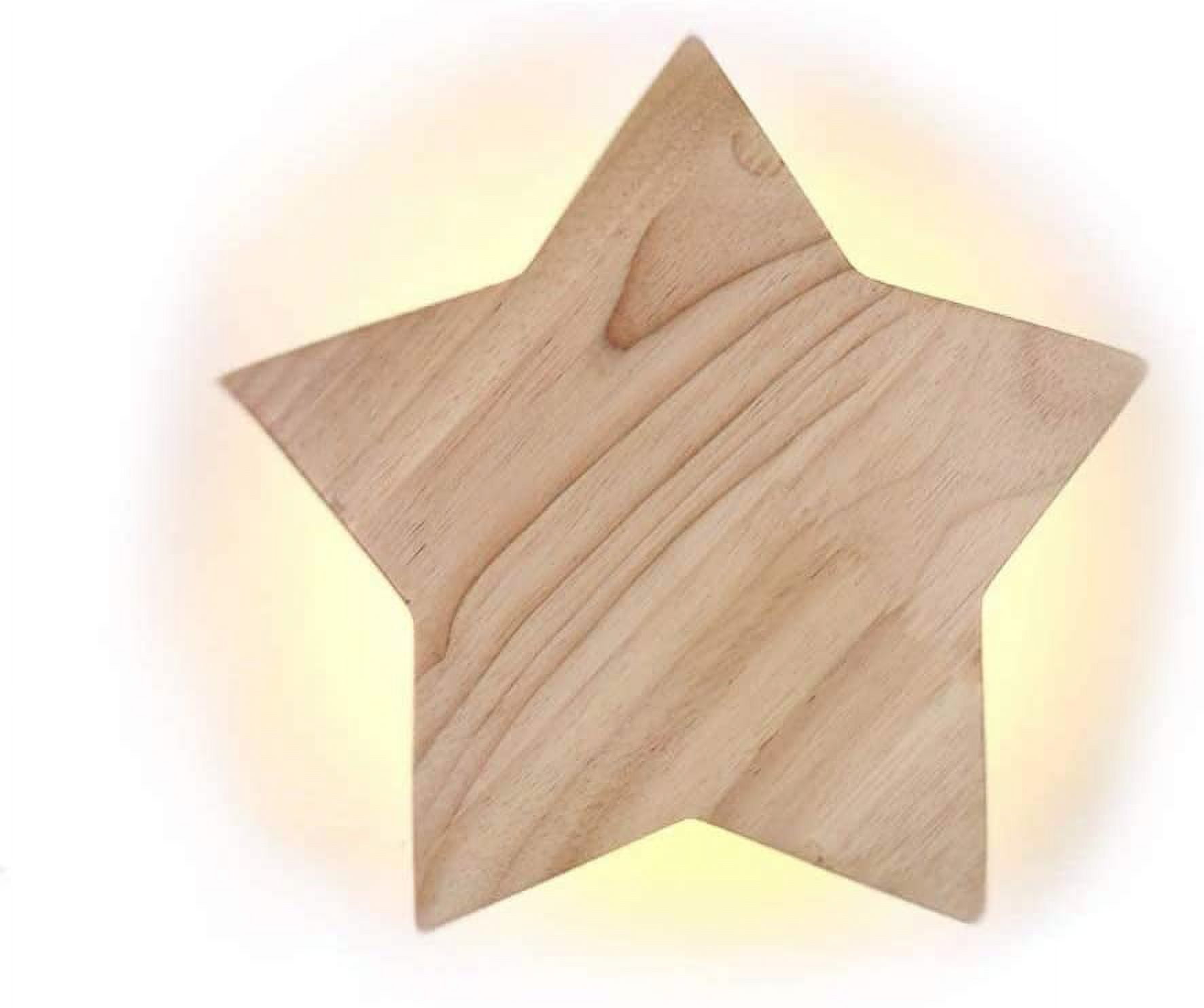 LED Wood Star Wall Lamp Modern Creative Cartoon Wall Light Night Light ...