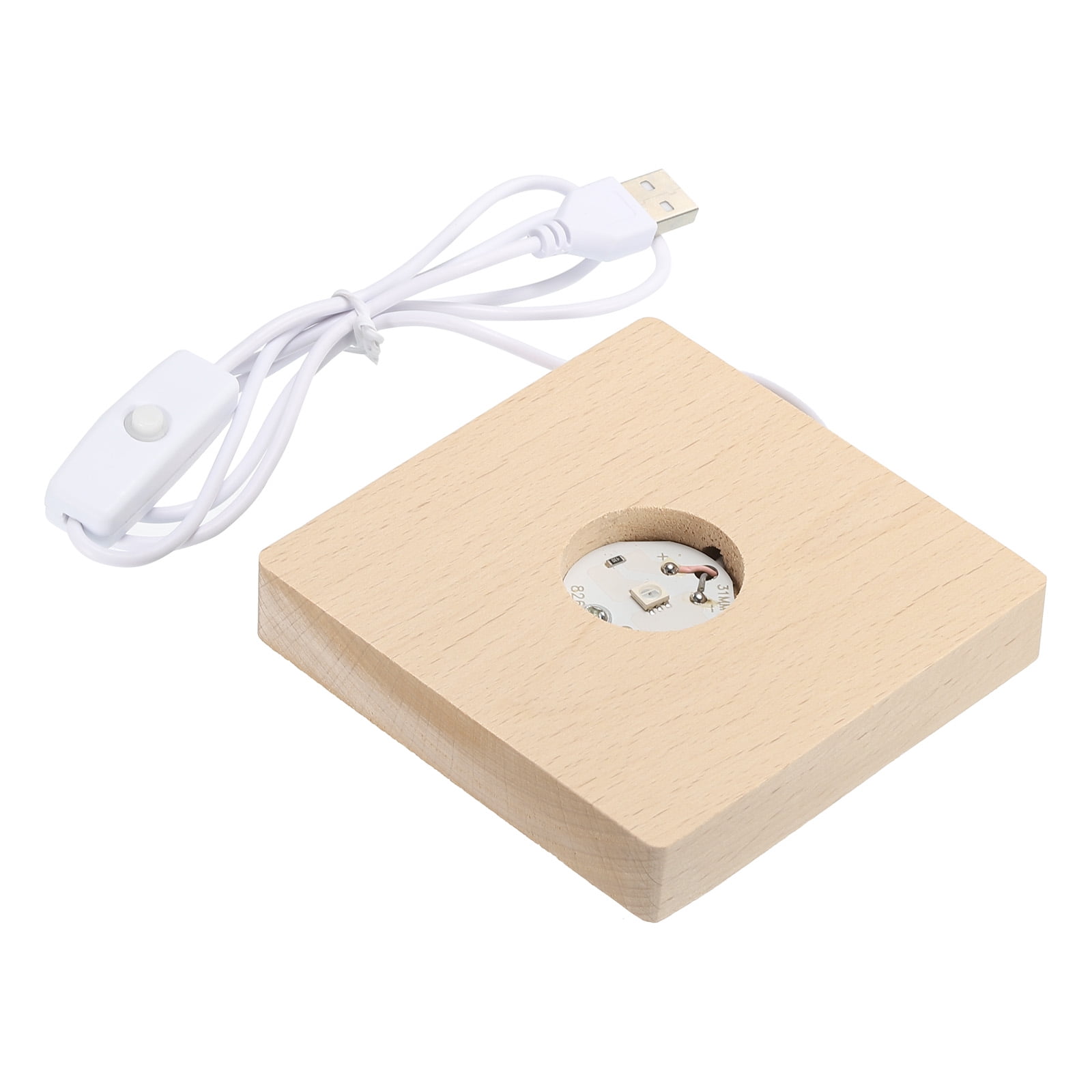 LED Wooden Ball Stand Holders Displays Base 10x10x2cm Colorful Light ...