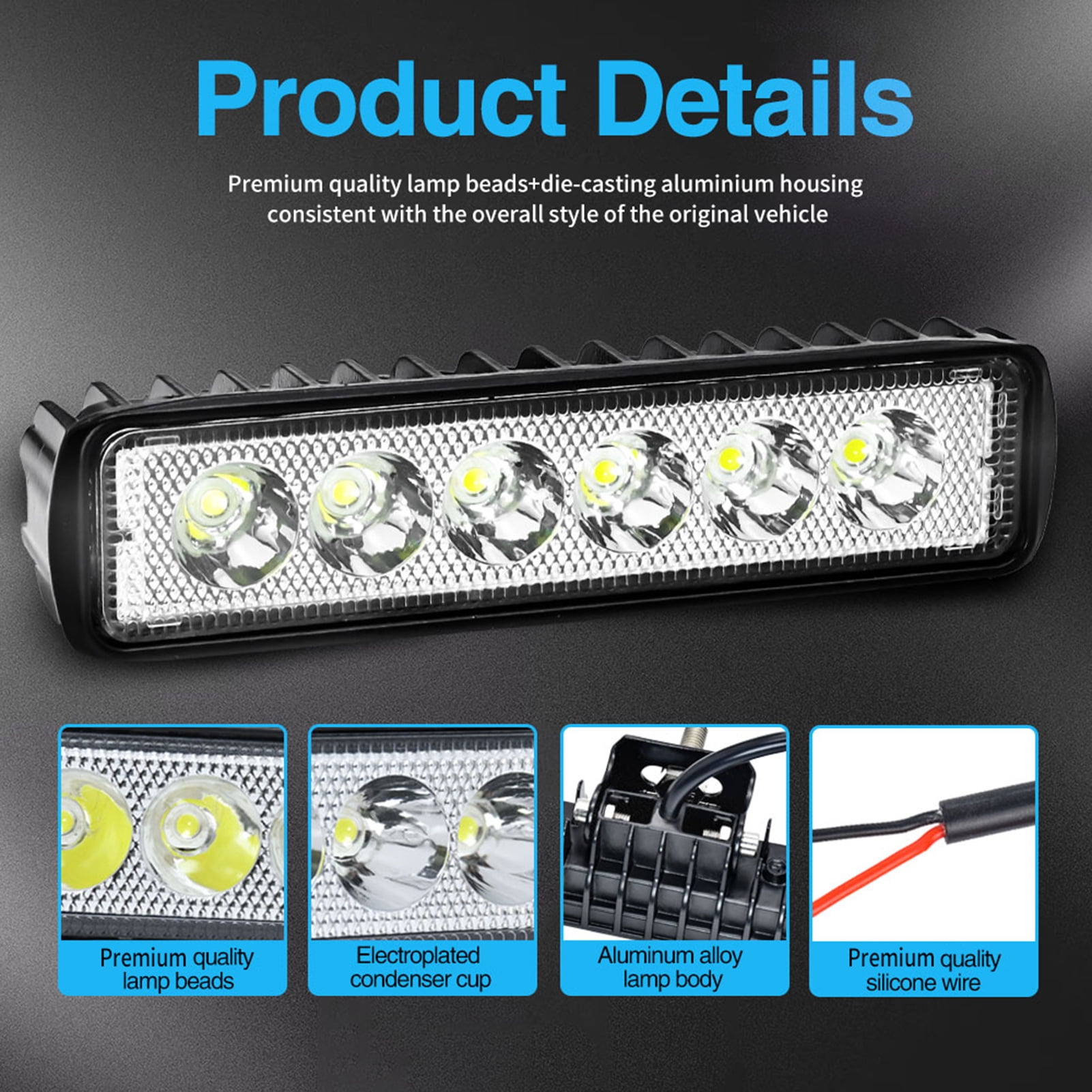 LED Work Lamp,Bars 2pcs 6 Led Work 6000k 30w Suv Atv Led Bars 2pcs Work 6000k 30w Ip68 ...