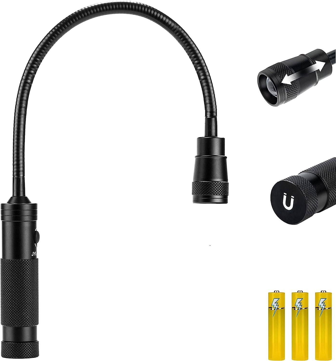 LED Work Light, 500 Lumen Gooseneck Magnetic Light, Zoomable Flexible ...