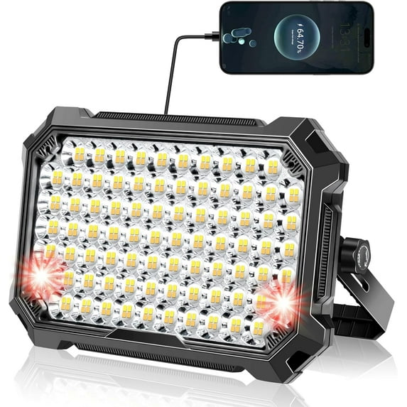 LED Work Light Rechargeable Outdoor, 12000mAh Work Flood Light 10000LM ...