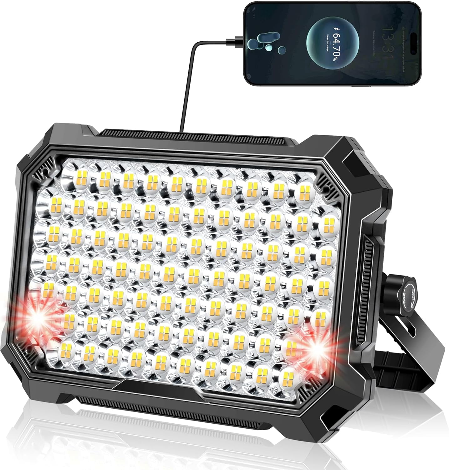 LED Work Light Rechargeable Outdoor, 12000mAh Work Flood Lights 10000LM ...