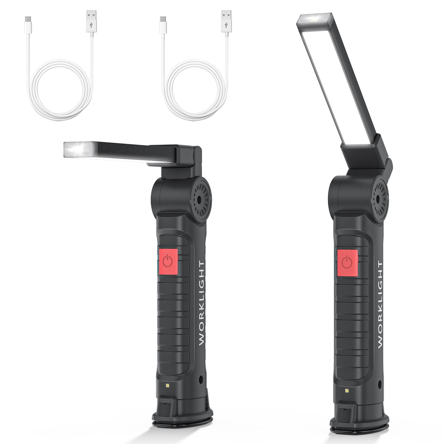 2 Pack LED Work Lights, Rechargeable COB, 5 Modes, Magnetic Base, 360 ...