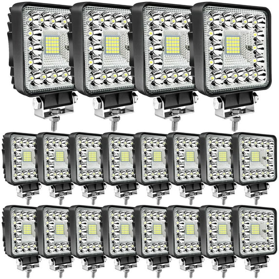 LED Work Lights for Truck Tractor: 4 Inch Square LED Pod Lights 20pc ...