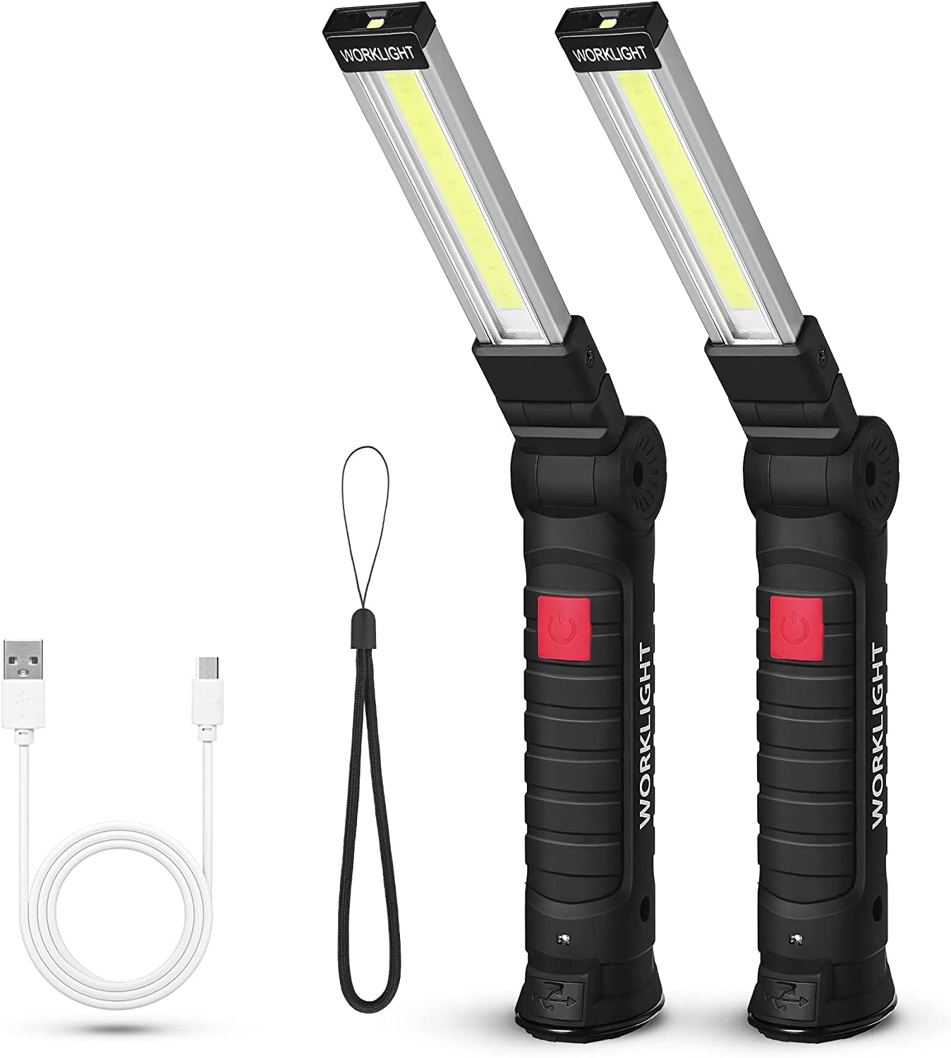LED Worklight Flashlight, COB Rechargeable Work Lights with Magnetic ...