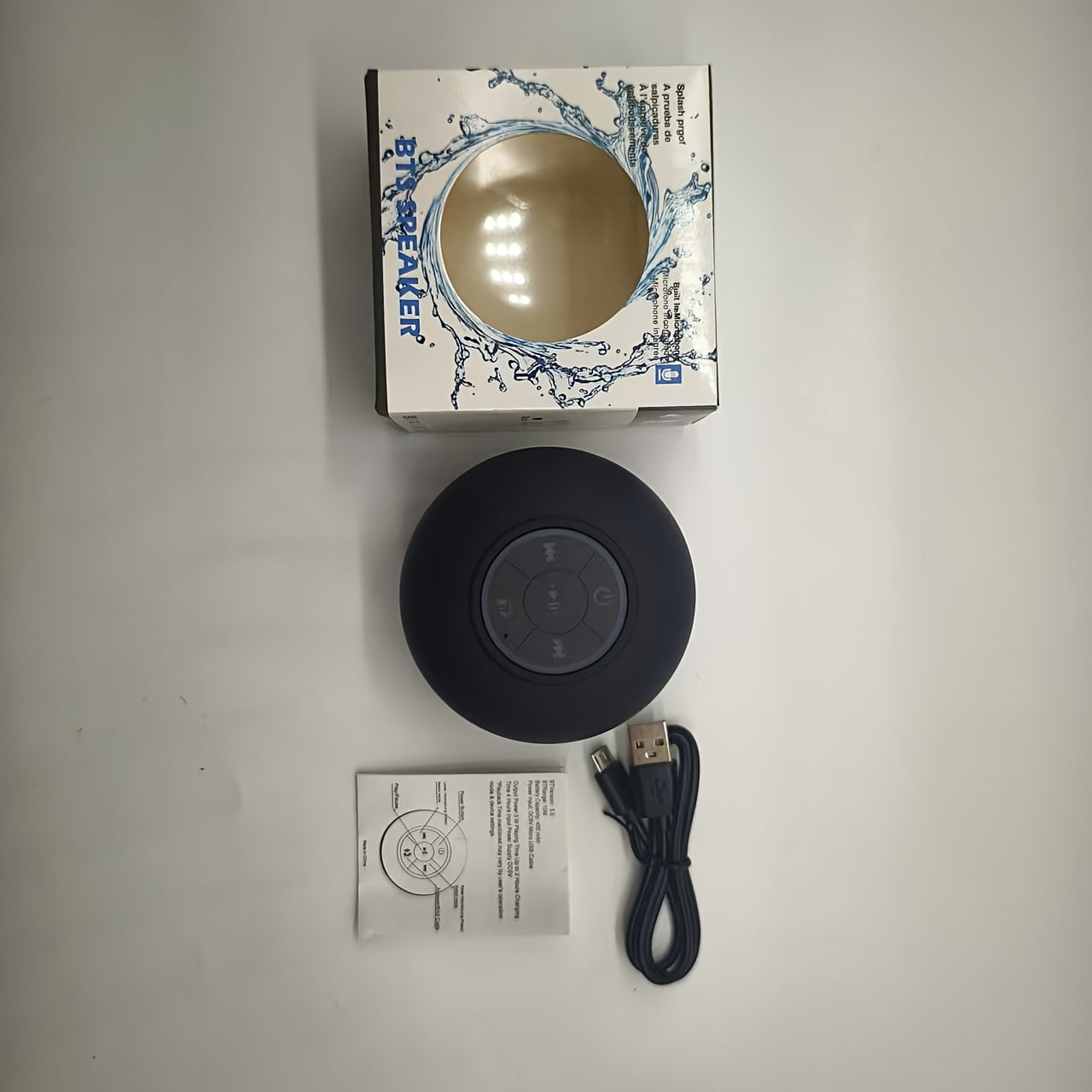 LED bathroom sound wireless speaker USB charging 400mAh button control ...