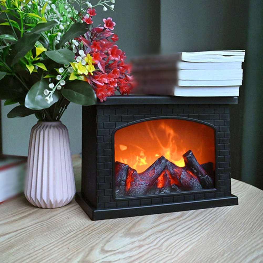 LED charcoal flame wind lamp candle holder simulation decoration ...