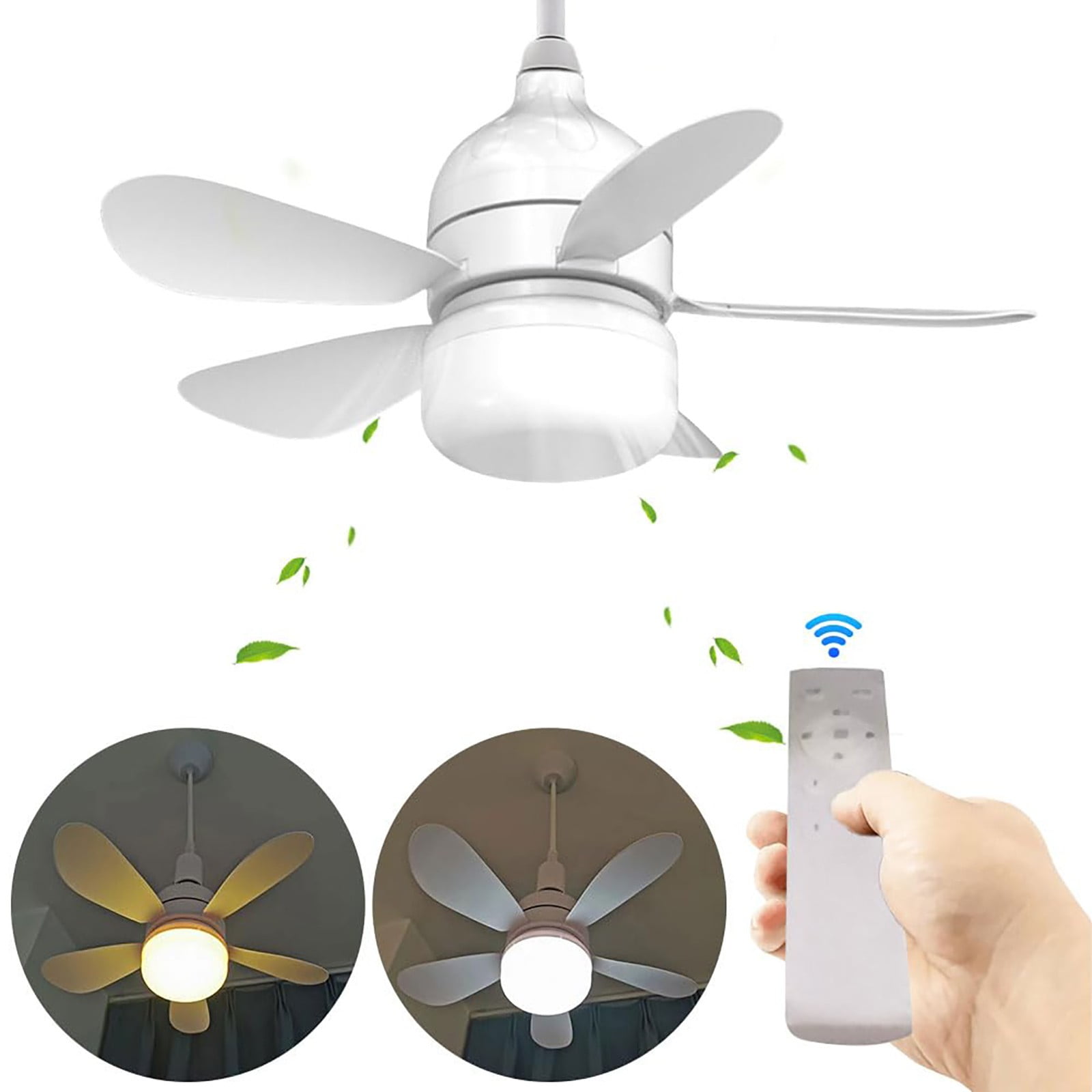 LED light,Socket Fan Light With Remote LED Bulb Ceiling Fan 4 Speeds ...