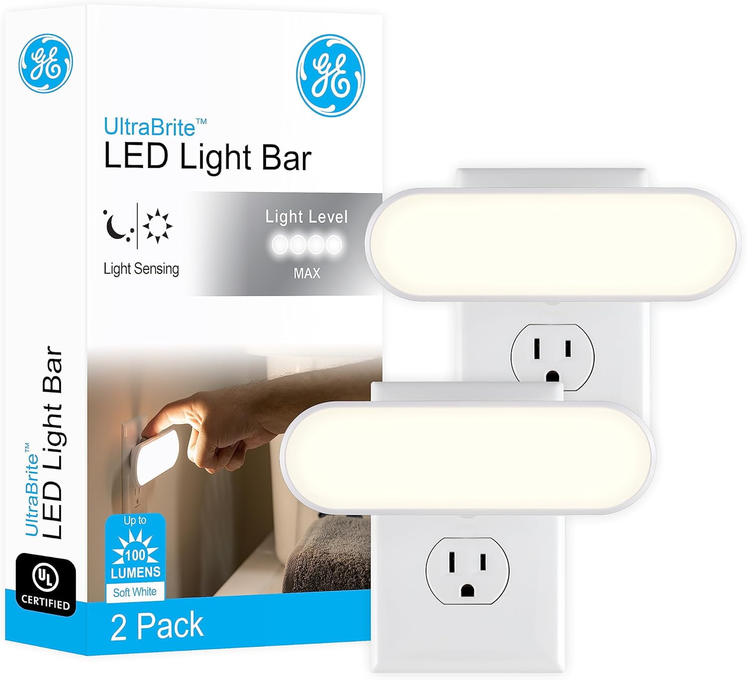 LED light strip night light, 100 lumens, 2 packs, dusk to dawn sensor ...