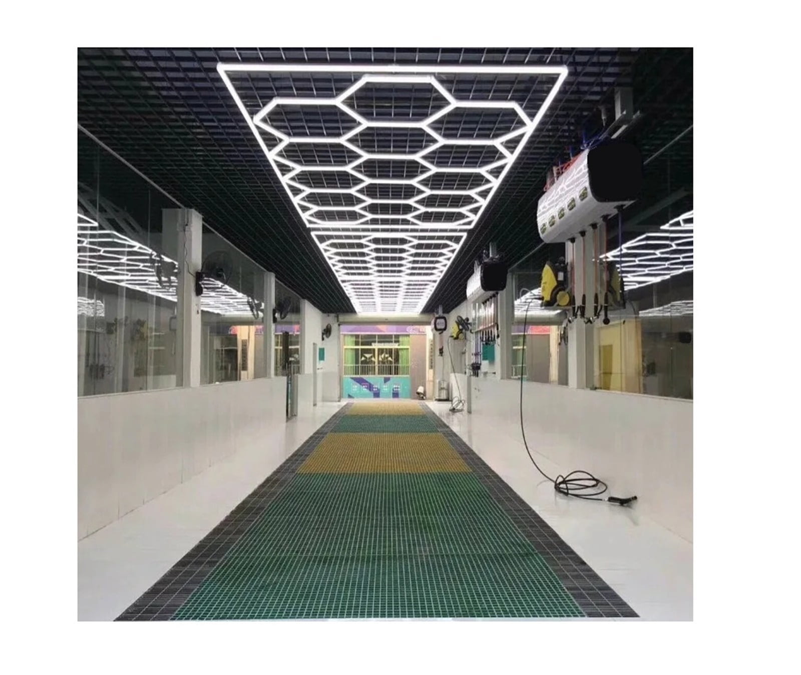 LED linear mining light, honeycomb LED light, hexagonal detail modular ...