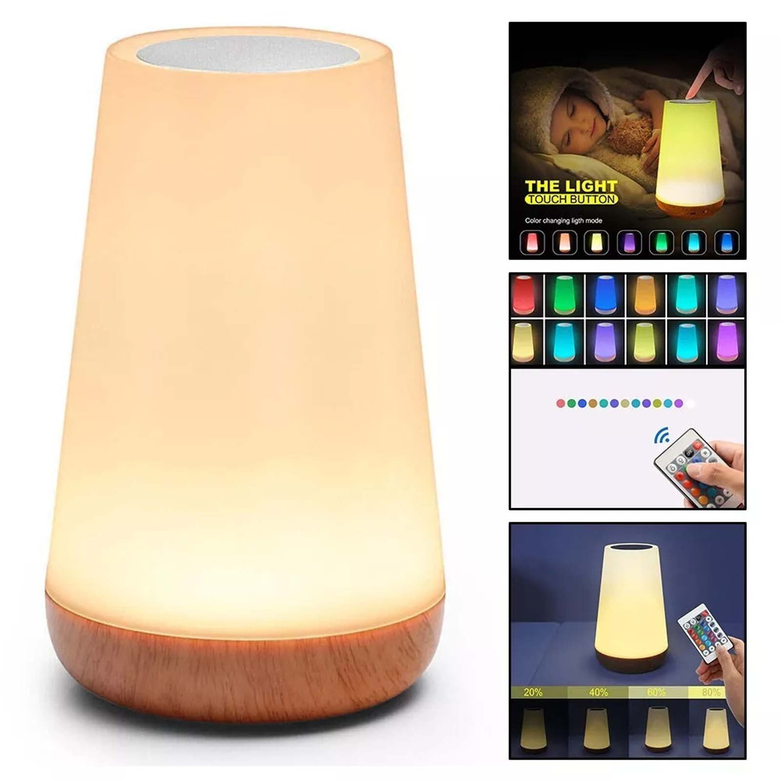LED remote control touch bedside table lamp multi-color adjustable ...